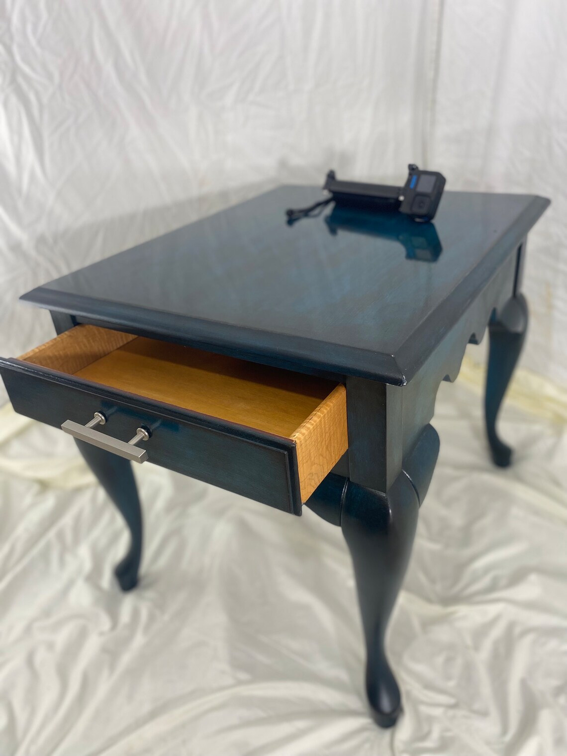 Green End Table With Custom Green Black Distress Finishes, Vintage End ...