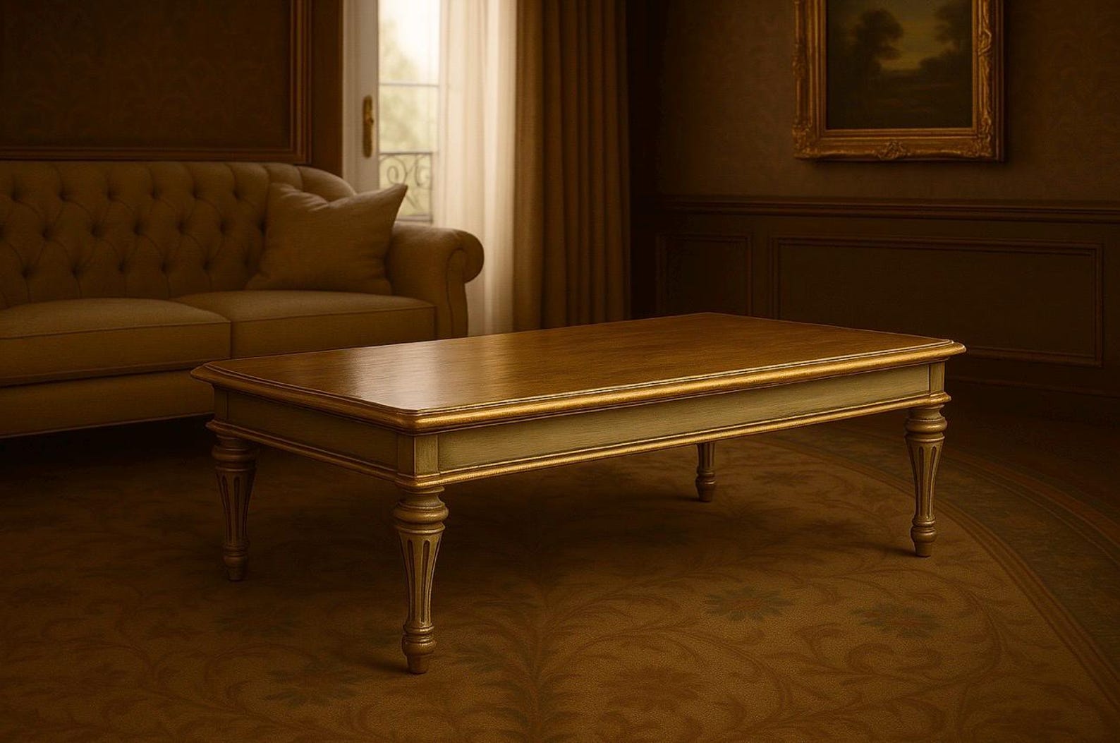 Golden Legacy Coffee Table – Hand-restored Solid Wood – Luxury Artisan ...