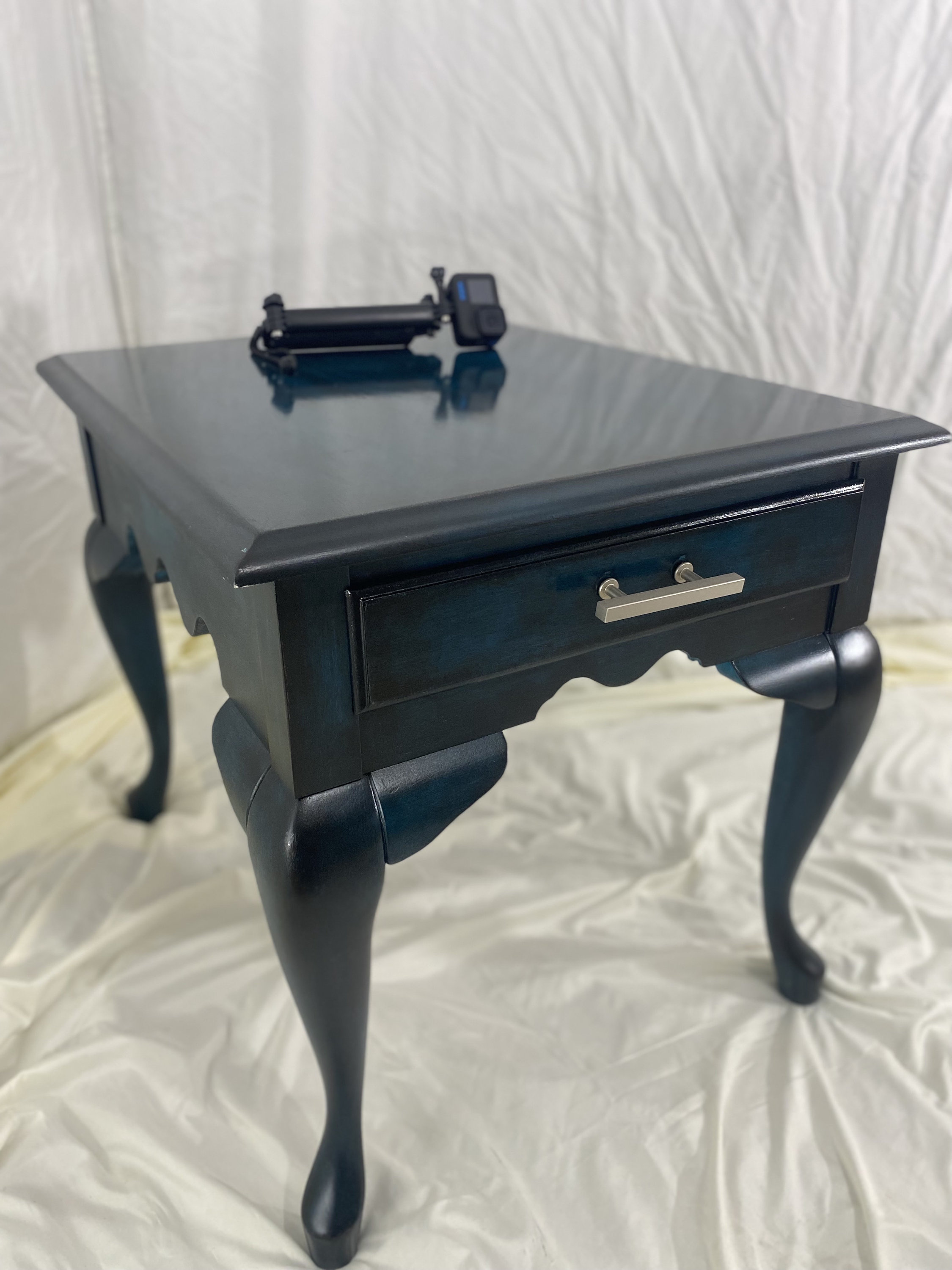 Green End Table With Custom Green Black Distress Finishes, Vintage End ...
