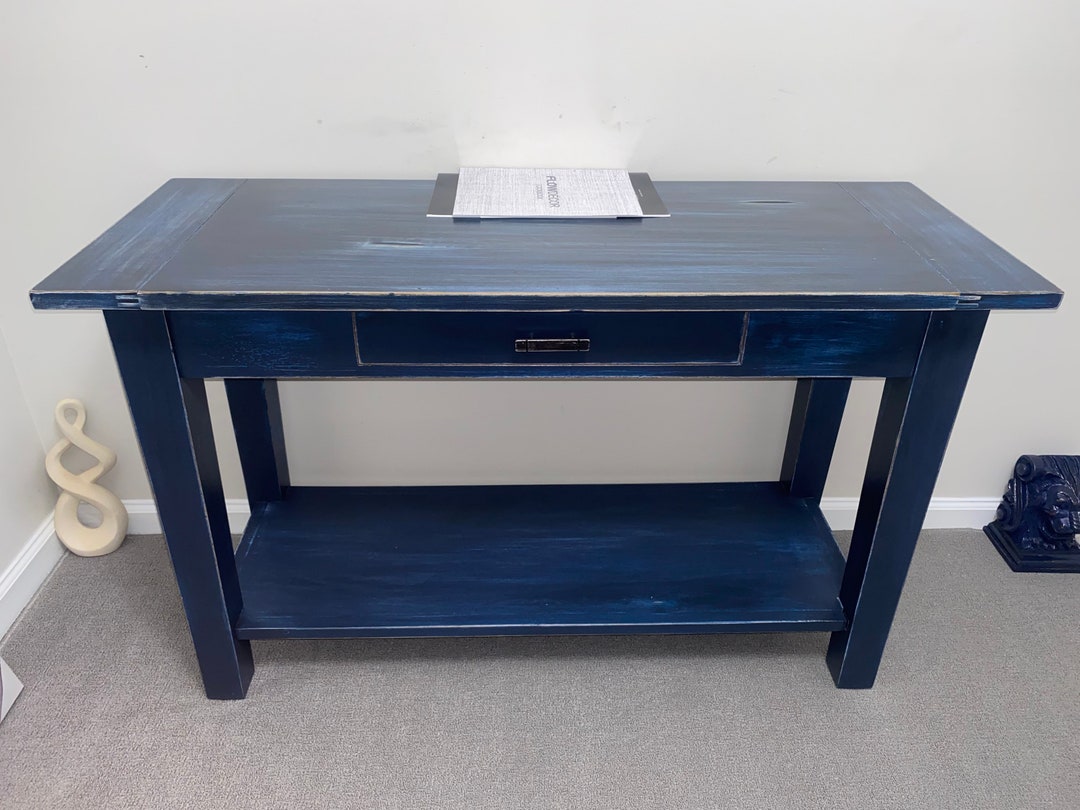 Distress Blue Console / Farmhouse TV Stand / Rustic Solid Wood ...