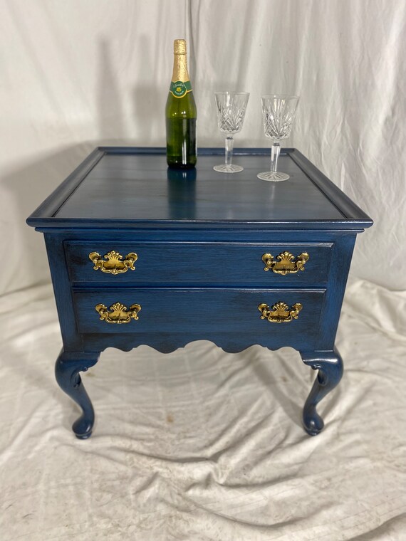 Navy and gold end table store