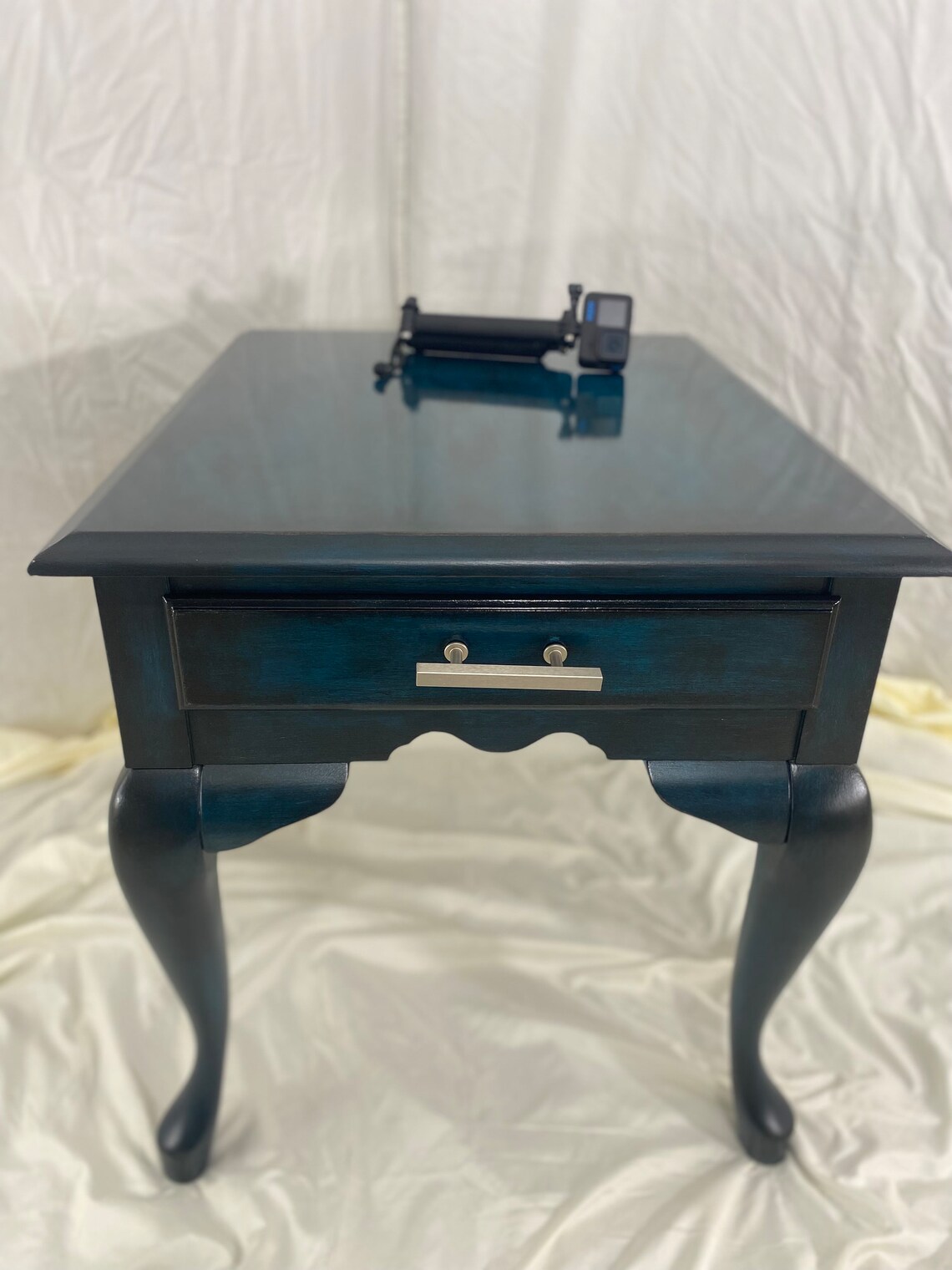 Green End Table With Custom Green Black Distress Finishes, Vintage End ...
