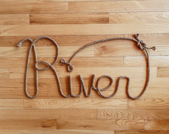 River Rope Name Sign - Large - Etsy