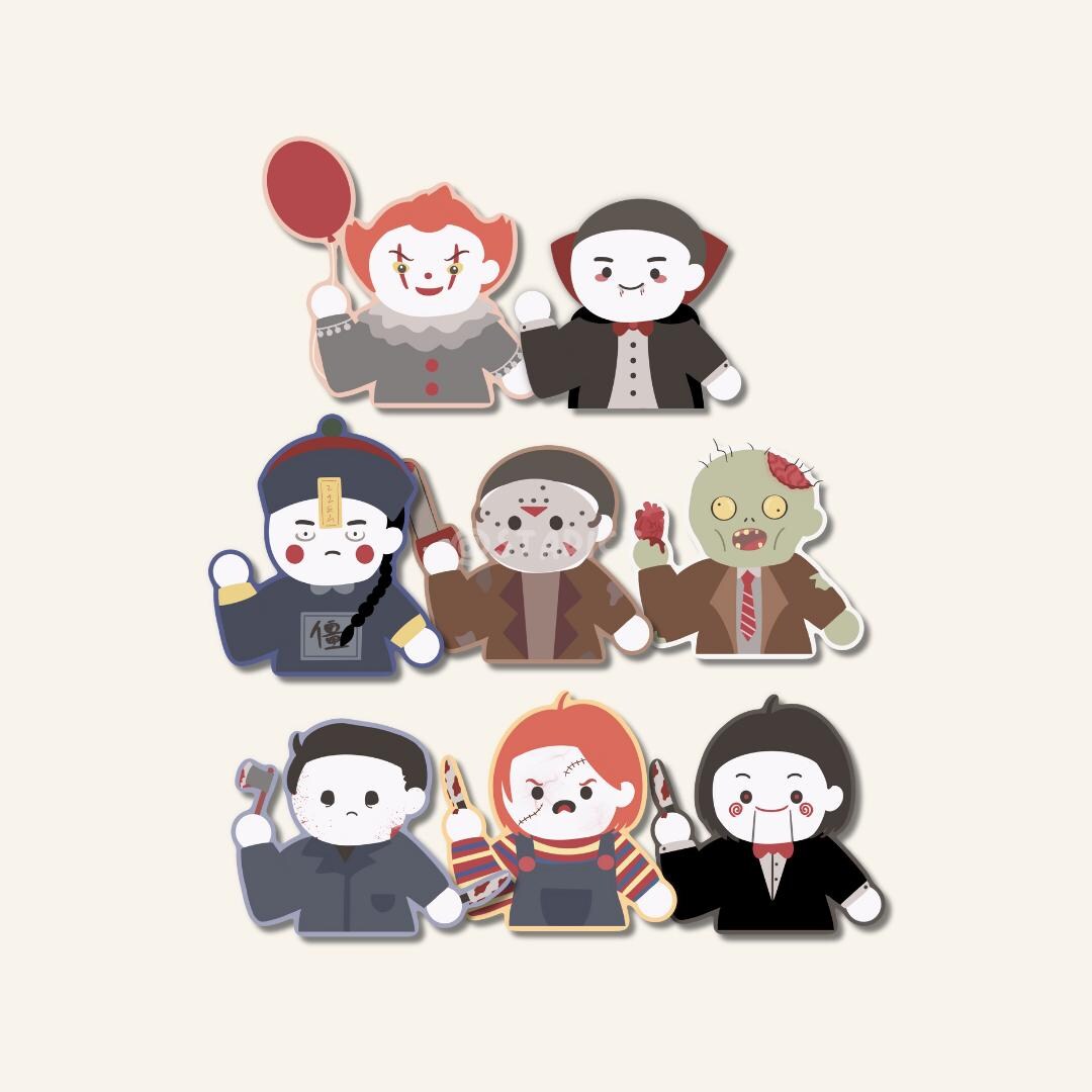 Serial Killer Halloween Sticker Cute Horror Movie Matte Sticker ...