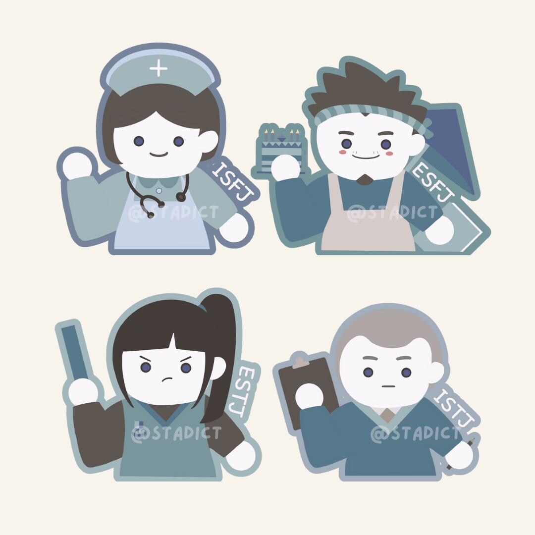 MBTI Cute Sticker istj, Isfj, Enfj, Enfp Matte Sticker Waterproof ...