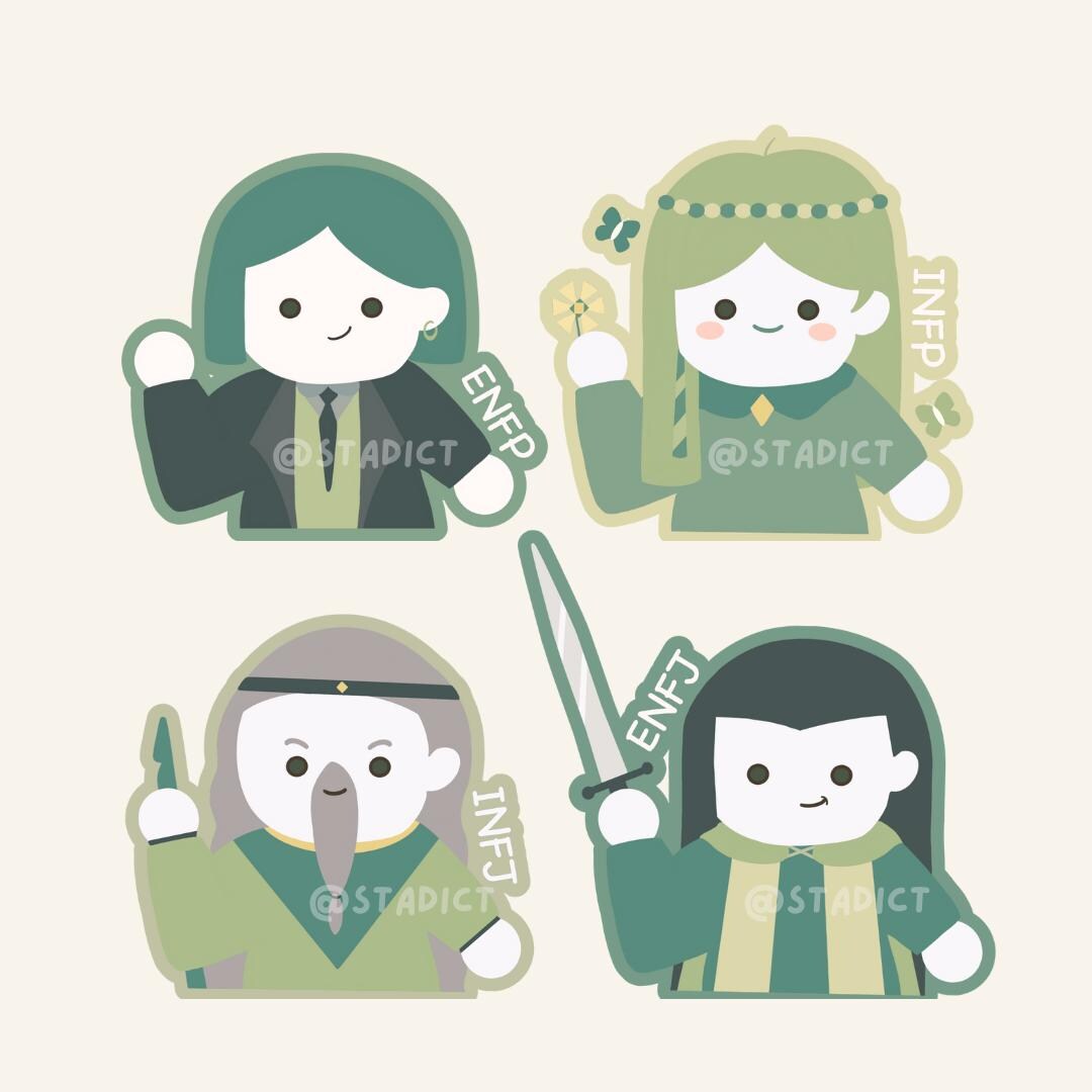 MBTI Cute Sticker infj, Infp, Enfj, Enfp Matte Sticker Waterproof ...