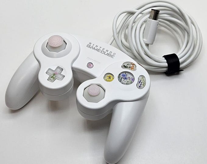 White Floral' Premium Gamecube Controller - Etsy