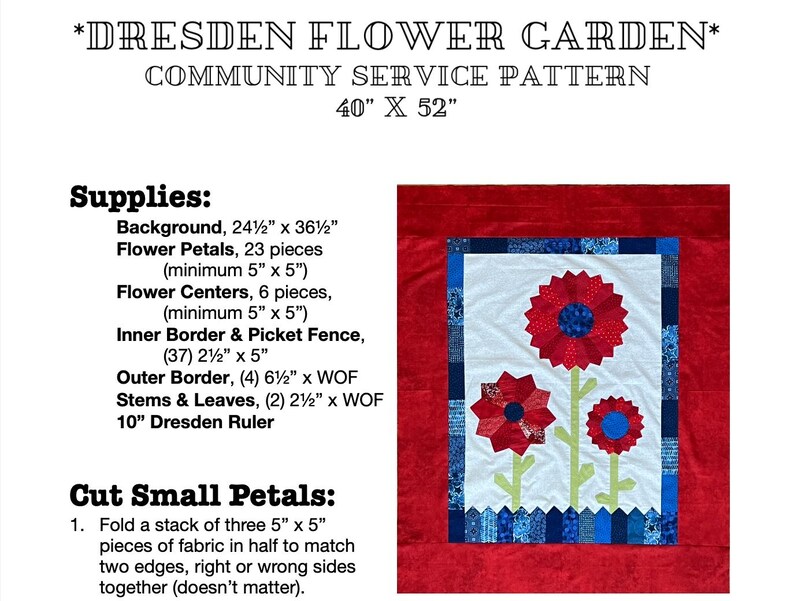 Dresden Flower Garden, PDF Quilt Pattern, Dresden Plate Wallhanging ...