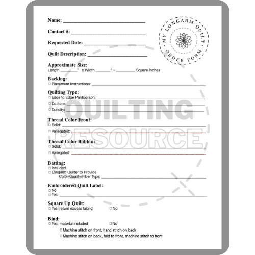 Longarm Quilt Form, Printable PDF Download, 8.5" X 11", Unlimited ...