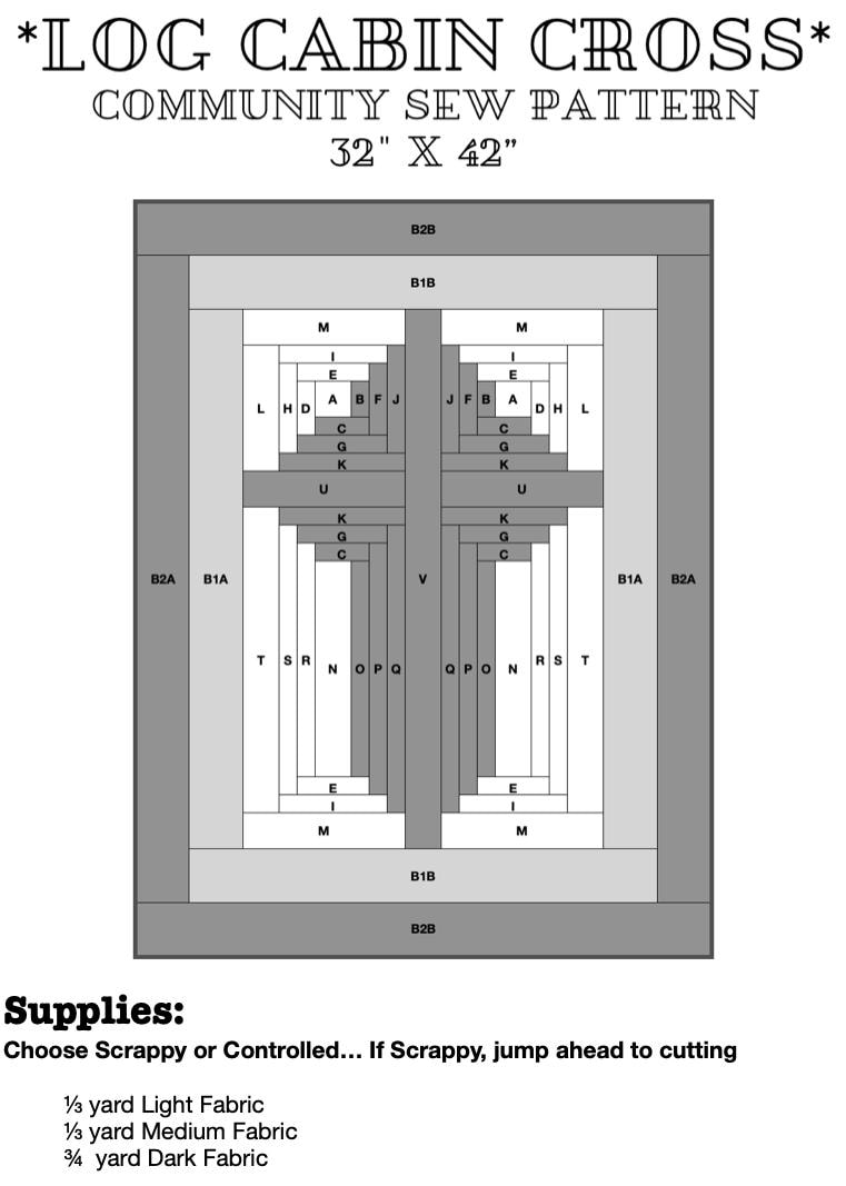 Christian Cross Quilt Pattern, Log Cabin Cross, PDF Download, Beginner ...