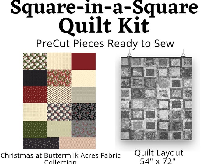 Precut Quilt Kit, Ready to Sew, No Cutting Quilt, Red Gray Quilt Kit ...