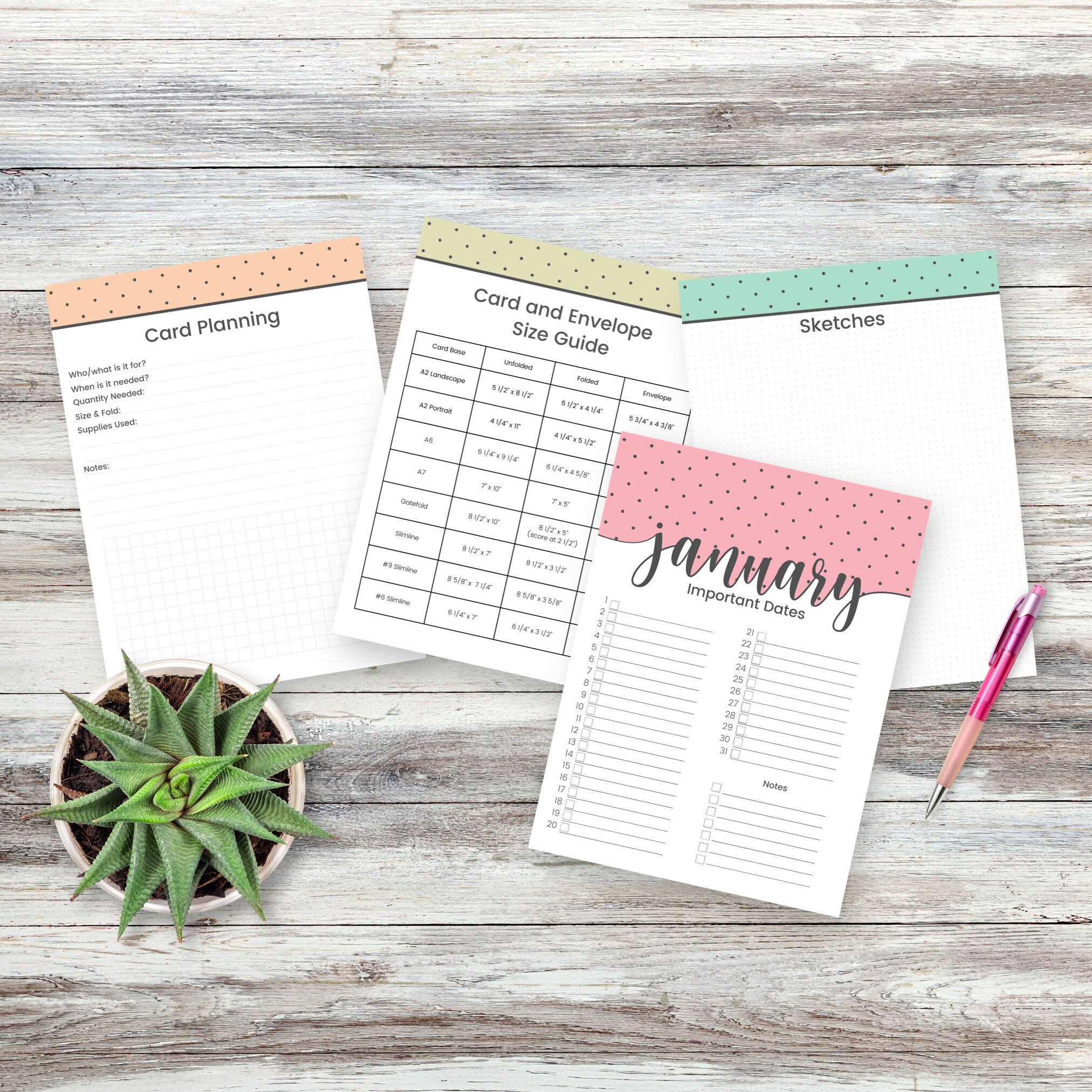 Perpetual Calendar for Card Makers Pertual Calendar Printable Perpetual ...