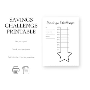 Money-saving Challenge Savings Tracker Printable Budget Planner ...
