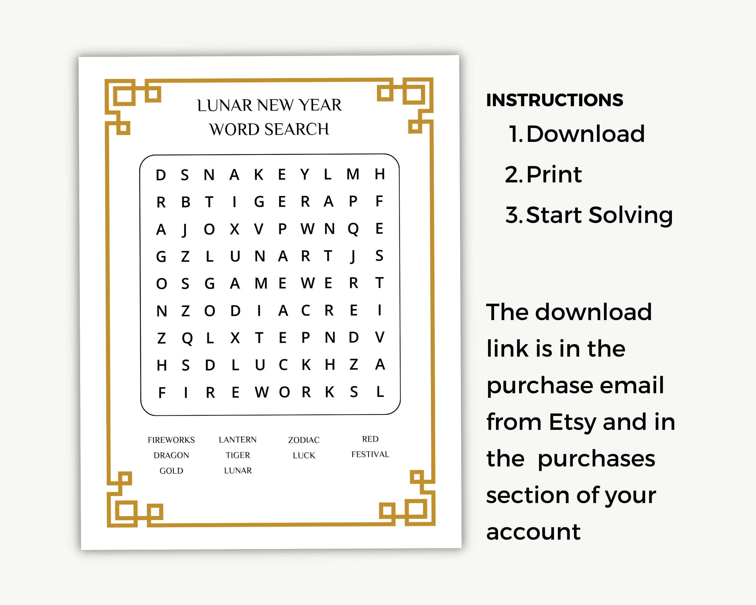 Lunar New Year Games Chinese New Year Activities Lunar New Year - Etsy