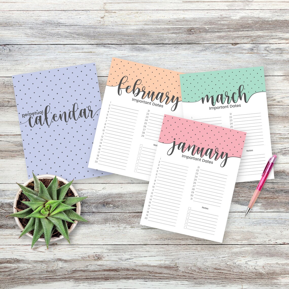 Perpetual Calendar Printable Perpetual Birthday Calendar Printable ...