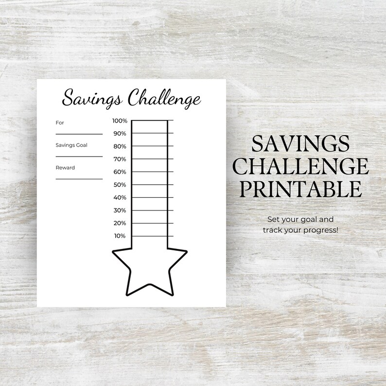 Money-saving Challenge Savings Tracker Printable Budget Planner ...