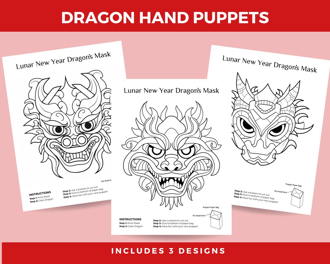 Dragon Hand Puppet Craft Kit Brings Lunar New Year Alive, Ideal Chinese ...