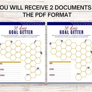 Printable Honeycomb 30 Day Goal Tracker | Savings Tracker | Habit ...