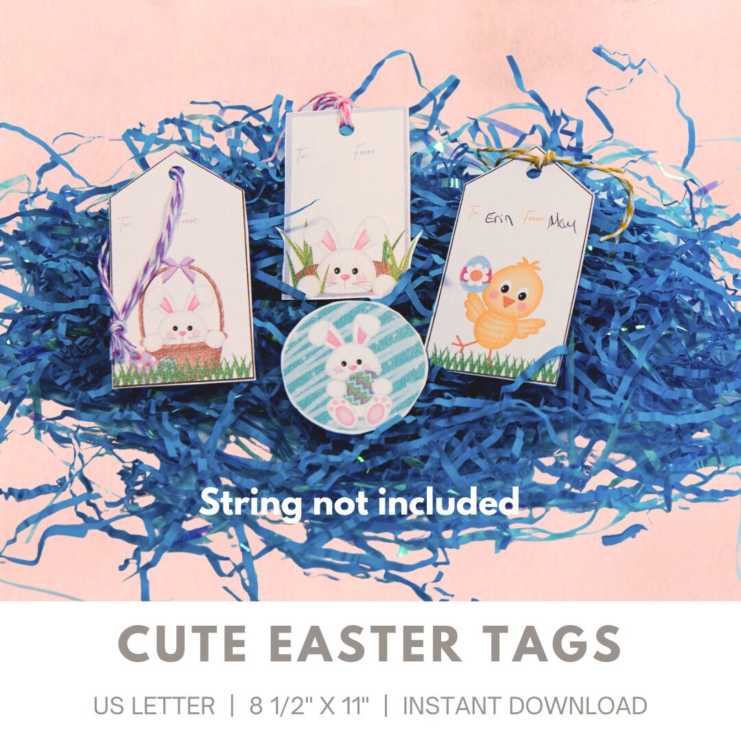 Printable Cute Easter Gift Tags | Easter Party Favor Tags - Etsy