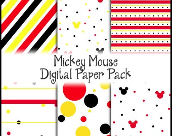 Mickey Digital Paper | Etsy