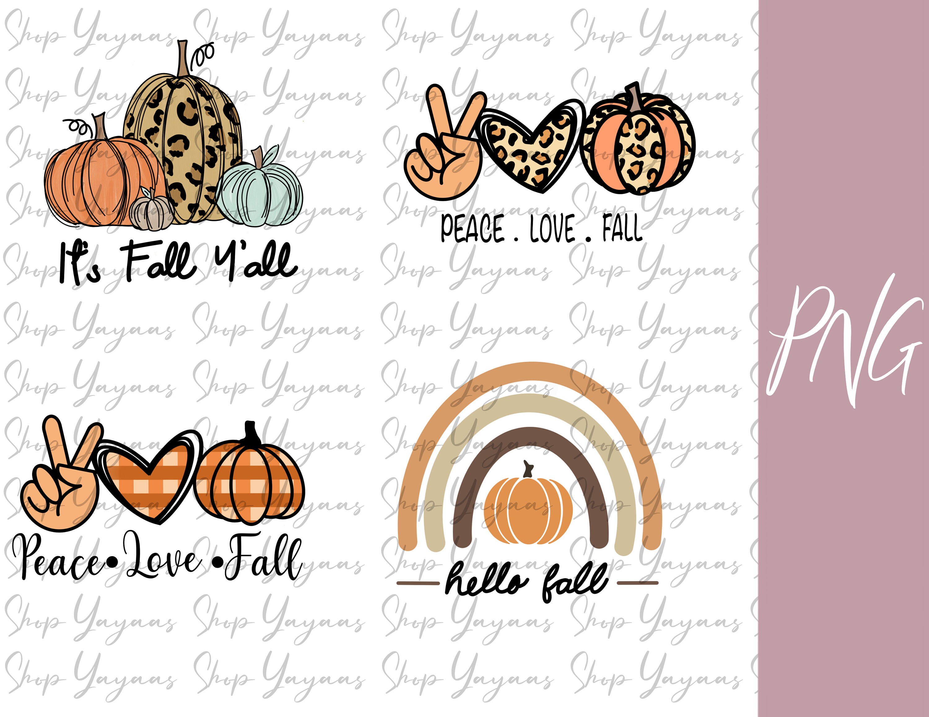 Four Fall Sublimation PNG File Digital Download - Etsy
