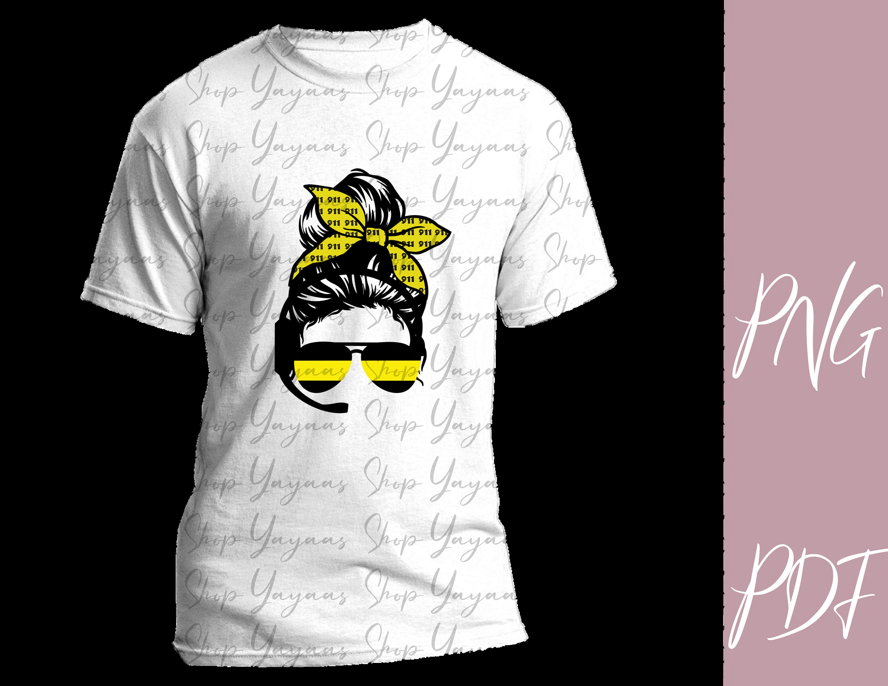 911 Dispatch Girl Bun Sublimation PNG File Digital Download - Etsy