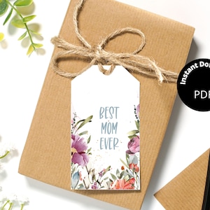 Mother's Day Gift Tag, Printable Gift Tag, Thank You Mom Gift, Cookie ...