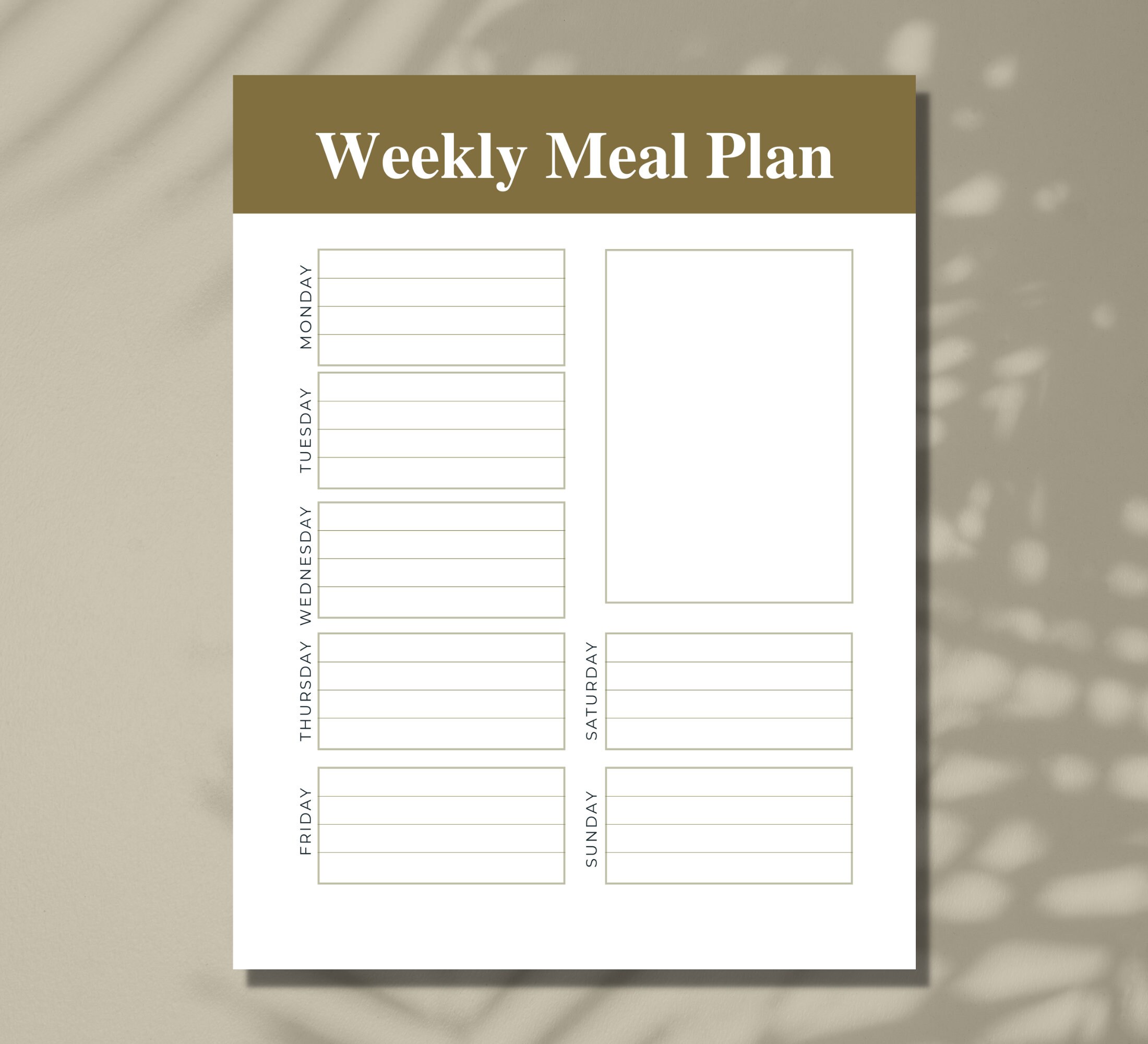 Meal Planner Printable, Weekly Meal Planner Template, 8.5 X 11. Planner ...
