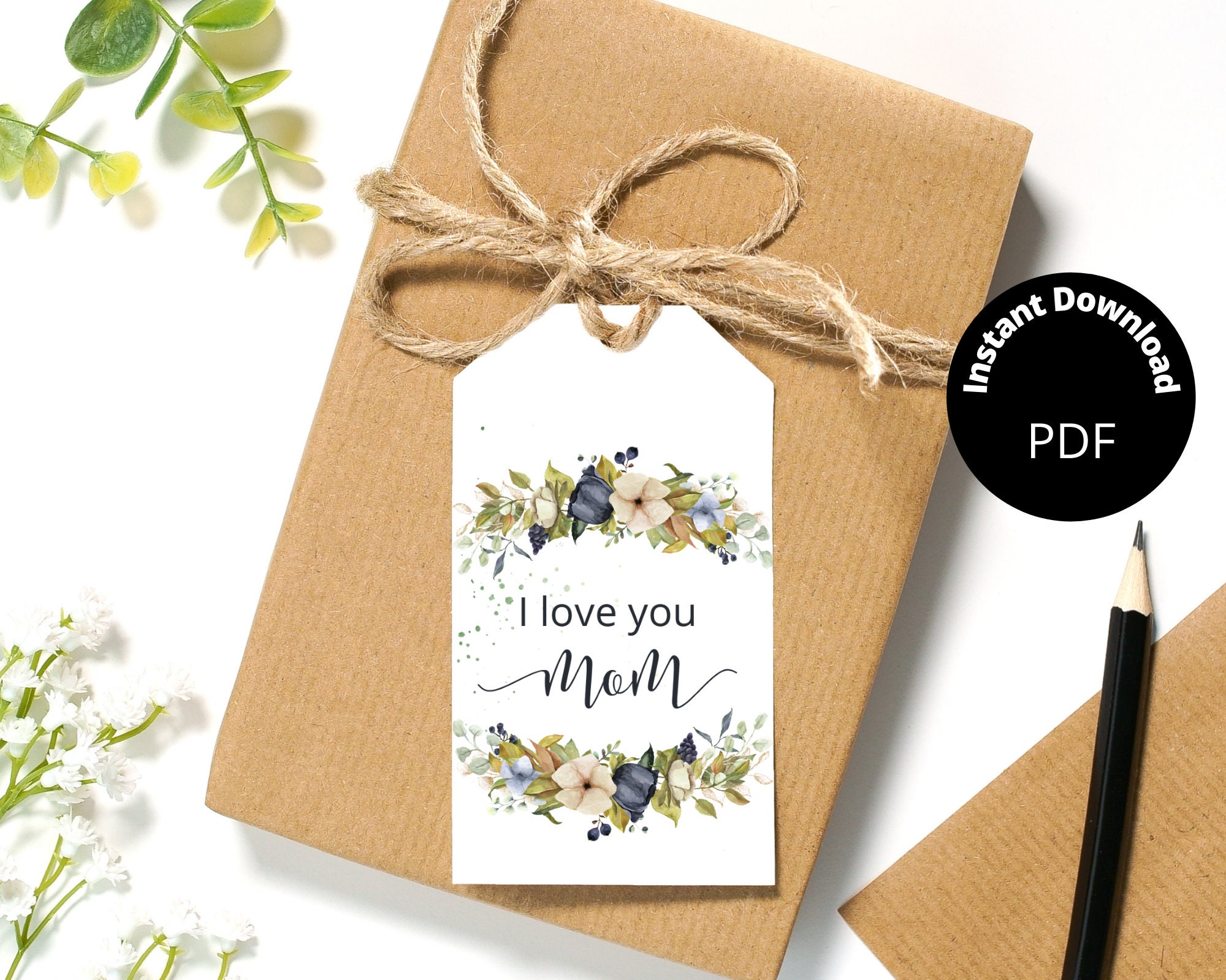Mother's Day Gift Tag, Printable Gift Tag, Thank You Mom Gift, Cookie ...