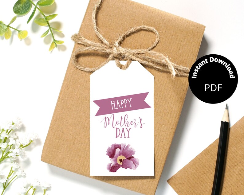 Mother's Day Gift Tag, Printable Gift Tag, Thank You Mom Gift, Cookie ...