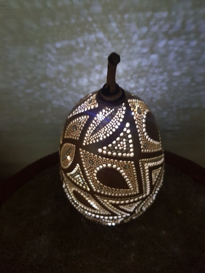 Calebasse décoration naturelle lampe lampe d'ambiance | Etsy