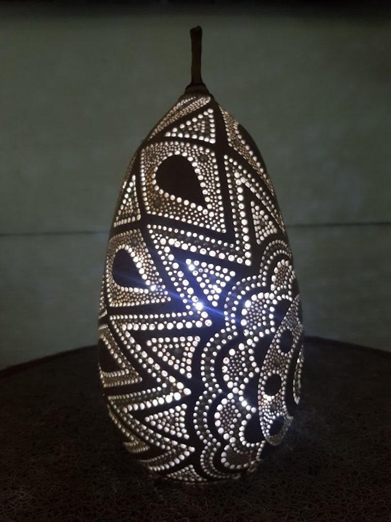 Calebasse décoration naturelle lampe lampe d'ambiance | Etsy