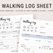 Walking Log Printable Steps Tracker Fitness Journal Walking - Etsy