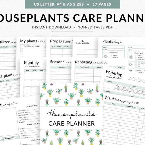 Printable Plant Care Guides-house Plants Print Plant Poster - Etsy
