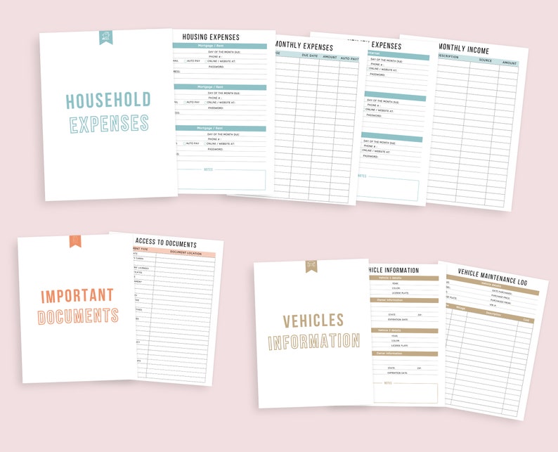 Emergency Binder Printable and Fillable, in Case of Emergency Printable ...