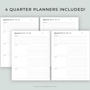 Quarterly Planner Printable Inserts, To-do List, Yearly Planner, 90 ...