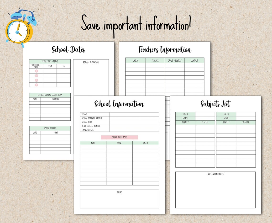 Back to School Printable Planner for Parents Back to School | Etsy