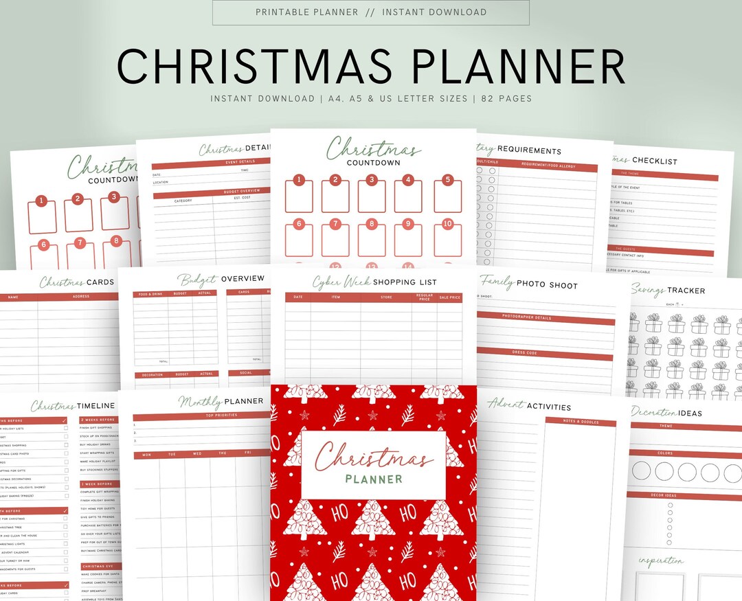 Christmas Planner Printable, Holiday Planner, Gift Budget Planner ...