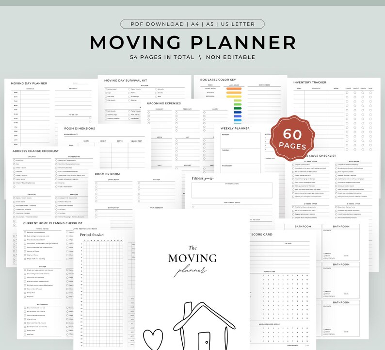 Minimal Moving Planner Printable | Ultimate Relocation Planner | Moving ...
