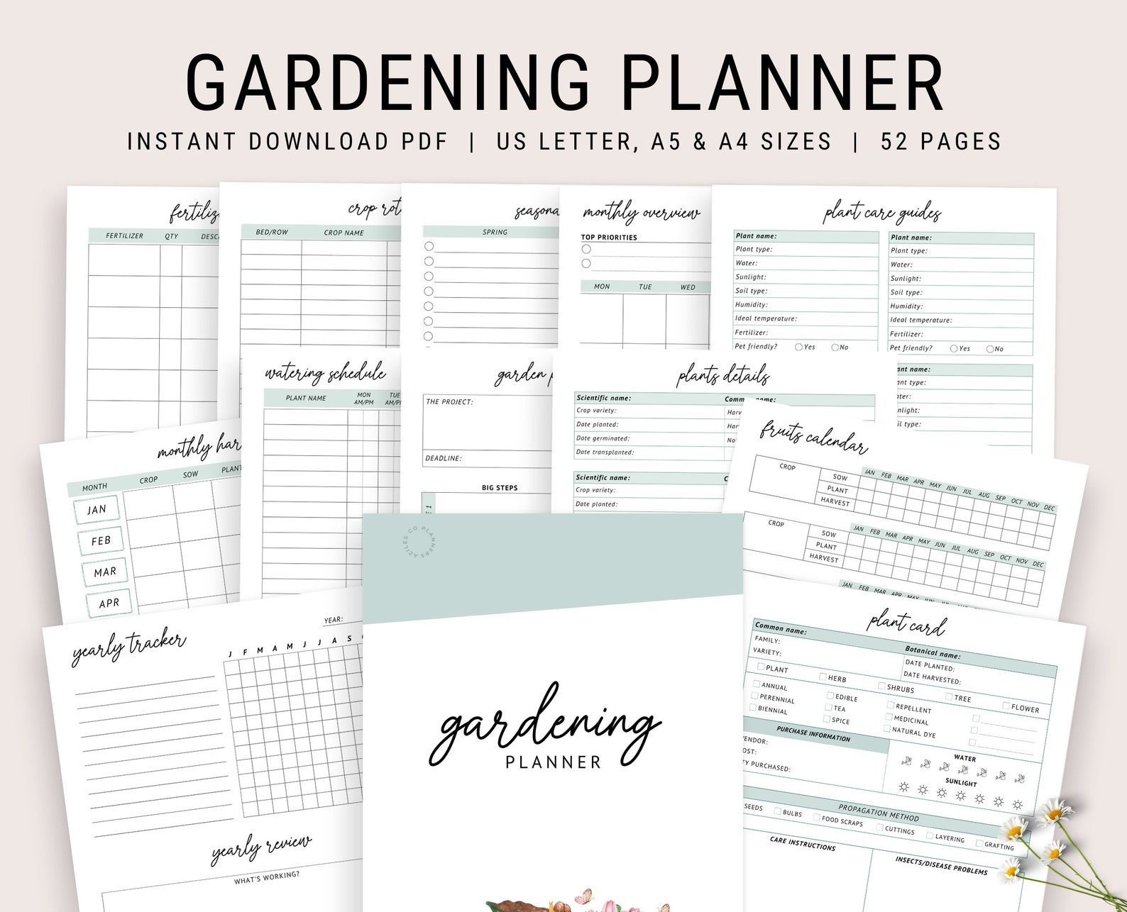 Gardening Planner Printable Garden Planner Plant Planner - Etsy