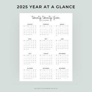 2025 Calendar Bundle Printable, Perpetual Calendar & 2025 Year at a ...