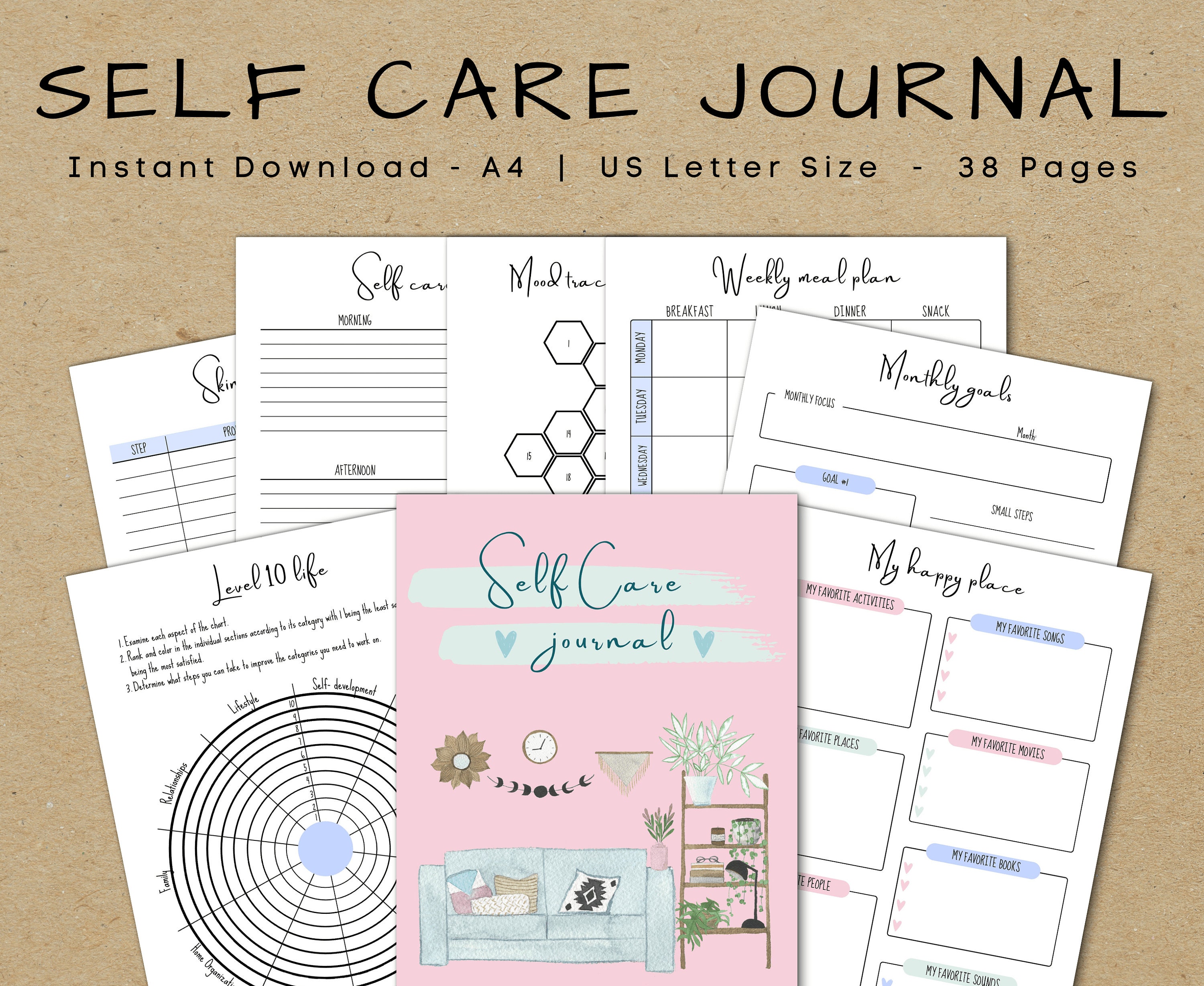 Self Care Journal Printable Wellness Journal Self Care Etsy