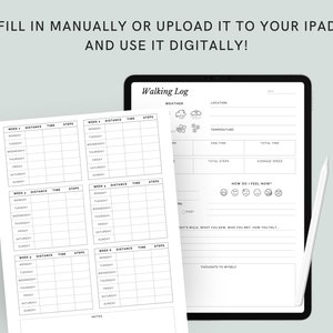 Walking Log Printable, Steps Tracker, Fitness Journal, Walking Tracker ...