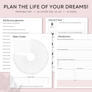 Vision Board Printable Planner for Goals Setting, Manifestation, and ...