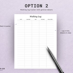 Walking Log Printable Steps Tracker Fitness Journal Walking - Etsy