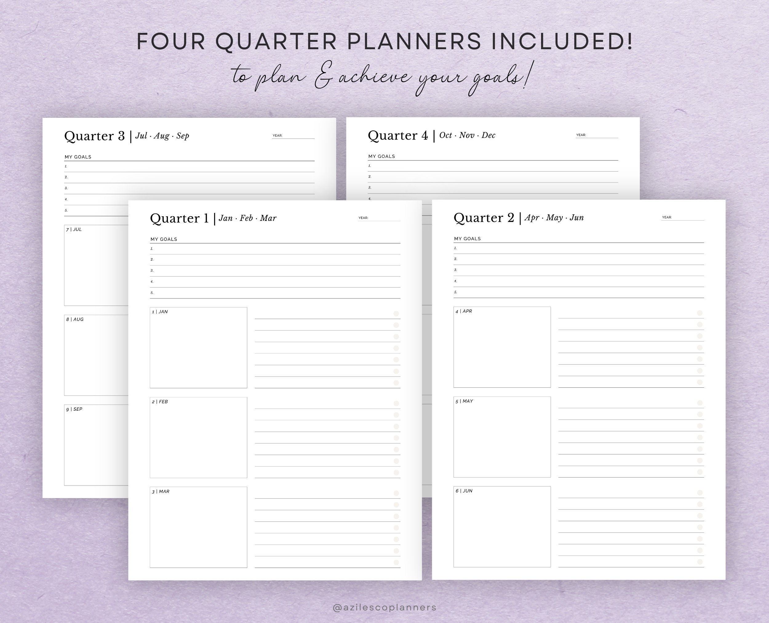 Quarterly Planner Printable Inserts To-do List Yearly - Etsy