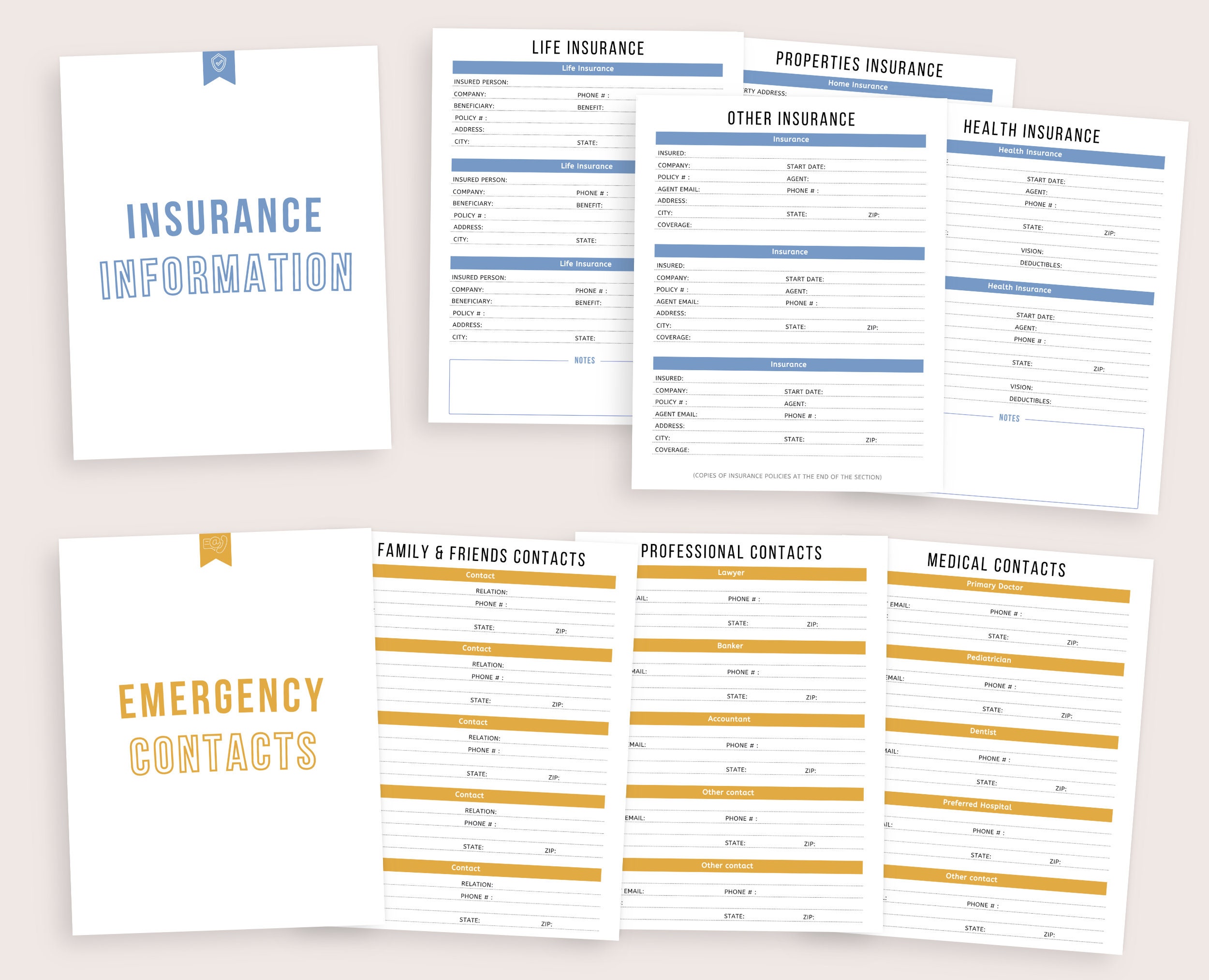 Emergency Binder Printable and Fillable in Case of Emergency - Etsy