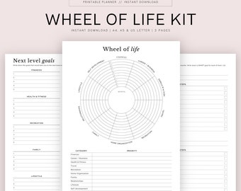 My Life Wheel Goal Setting Printables Personal - Etsy