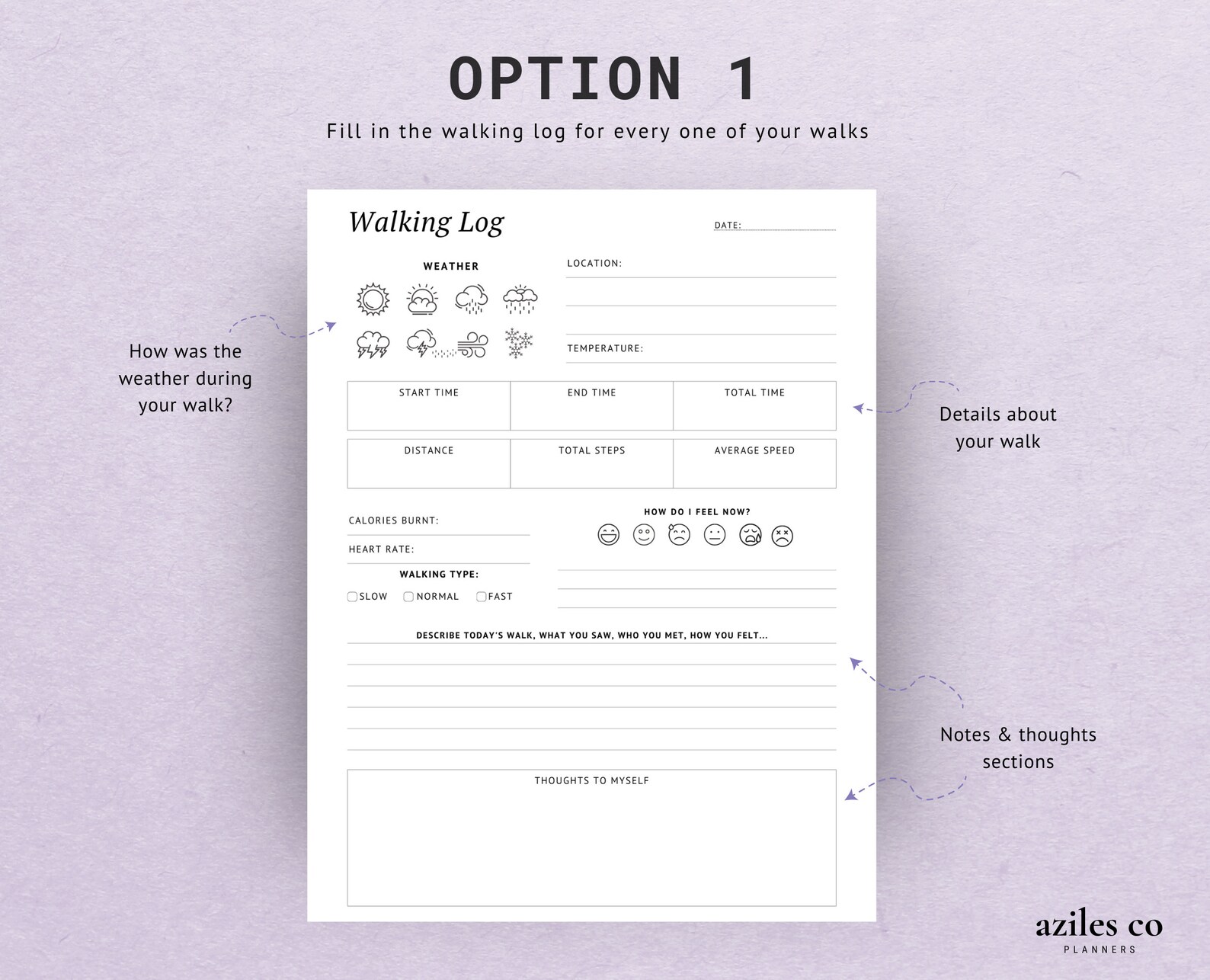 Walking Log Printable Steps Tracker Fitness Journal Walking - Etsy