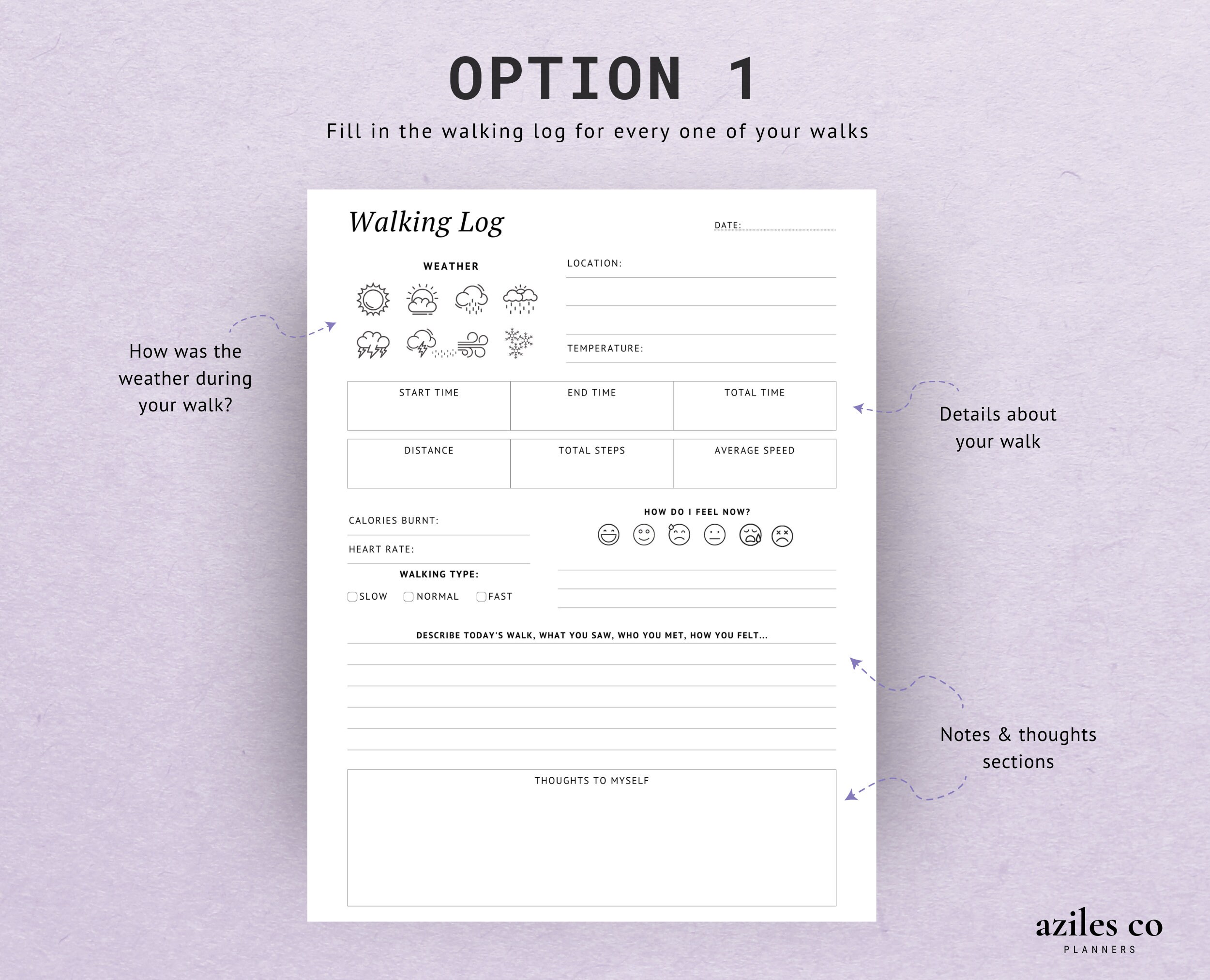 Walking Log Printable Steps Tracker Fitness Journal Walking - Etsy Canada
